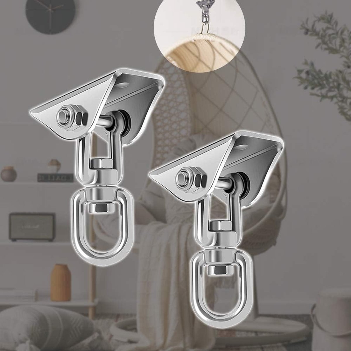 Plafondhaak, hangstoel, schommel, ophanging, hangmat, schommel, haak ...