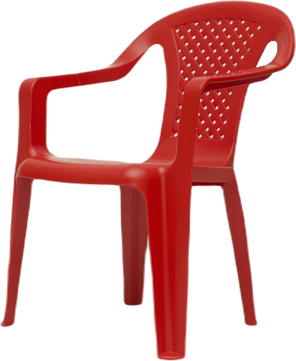Kinder tuinstoel - Kinder tuinstoeltjes opstapelbaar - Rood - 2 stuks ...