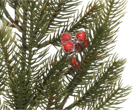 Decoris Kersttakken/dennentakken - 2x - groen met bessen - 77 cm | bol
