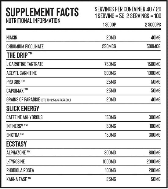 Naughty Boy - The Drip - Bondi Peach - 200g - Pre Workout | bol