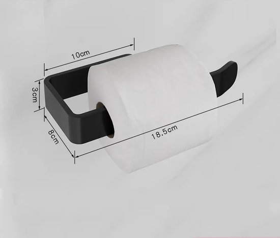 Meubel Meester- WC Rolhouder - Toiletrolhouder Zwart - Zelfklevend of ...