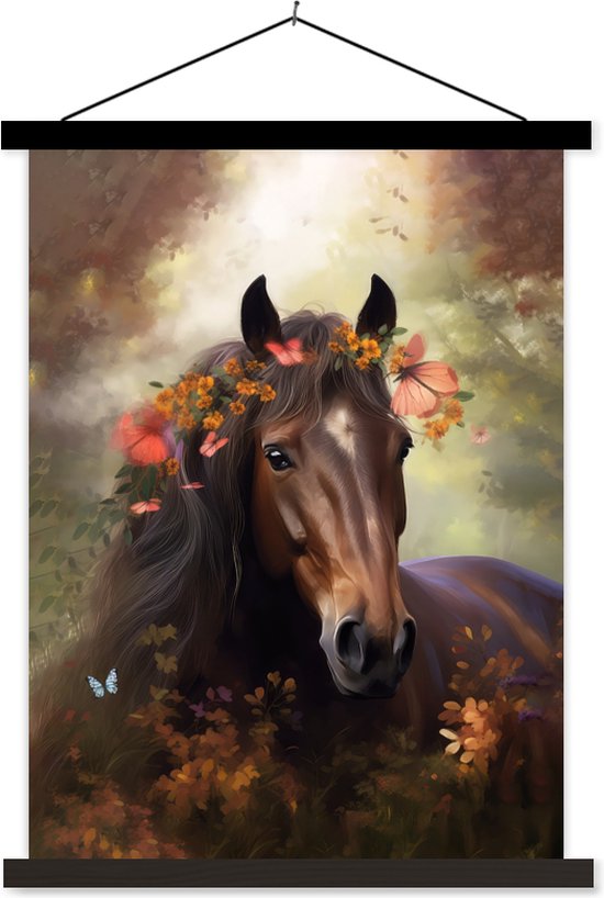 Posterhanger incl. Poster 120x160 cm - Schoolplaat - Paard - Dieren - Bloemen - Bos -... | bol