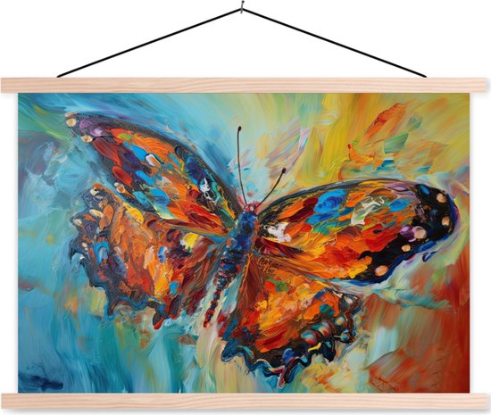Posterhanger incl. Poster 90x60 cm - Schoolplaat - Vlinder - Kleuren ...