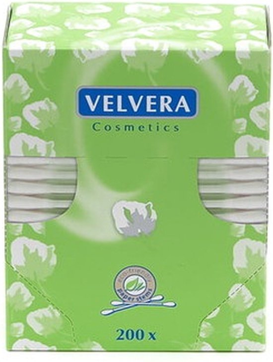 Velvera Cosmetics Papieren Wattenstaafjes- Oorstaafjes 200 st | bol
