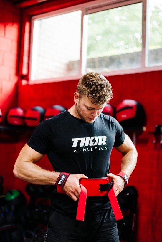 Thor Athletics - Halterriem Rood - Powerlift Riem - Lifting Belt - Clip ...