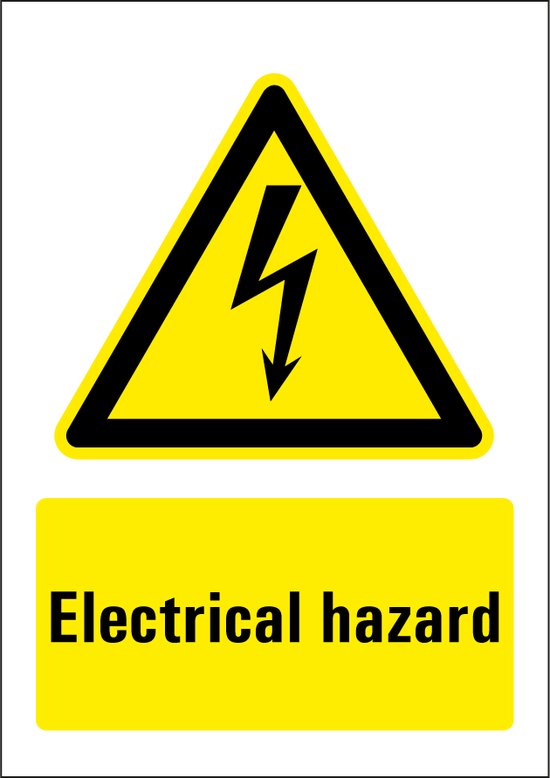 Danger electrical hazard sticker 148 x 210 mm | bol