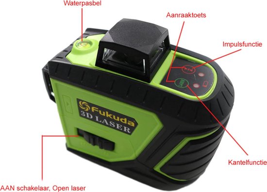 Bolture Laser Waterpas - Kruislijnlaser - Bouwlaser - Lijnlaser - 20 ...
