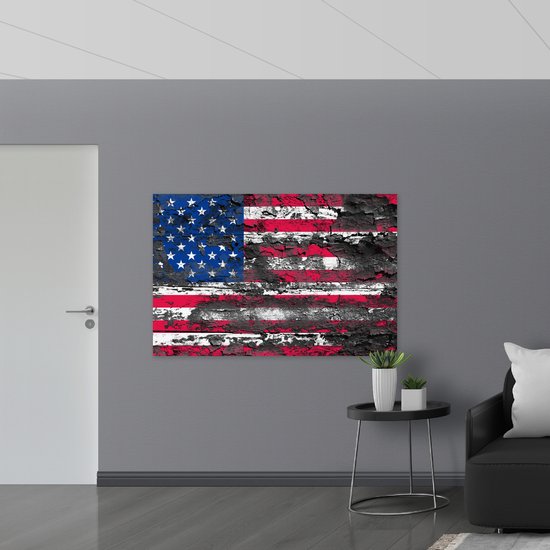 Vlag - Modder op Amerikaanse Vlag - 150x100 cm Foto op Polyester Vlag | bol
