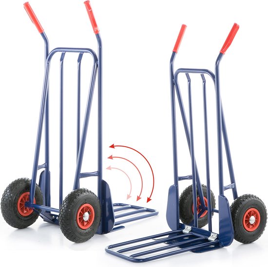 Steekwagen opvouwbaar - tot 280 kg - staal - blauw | bol