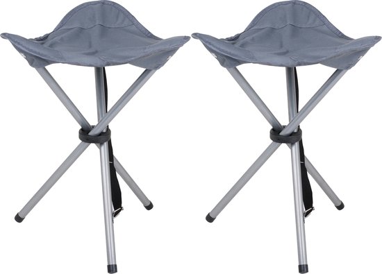 Urban Living bijzet krukje/stoeltje - 4x - Opvouwbaar - Camping/outdoor - D32 x H43 cm | bol