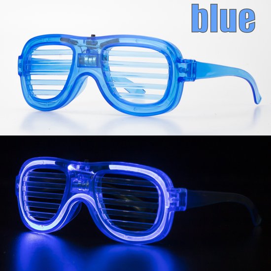 T.O.M.- Lichtgevende Bril -Led bril - Blauw - Partybril- Foute bril ...