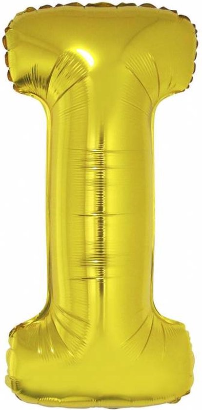 Folie Ballon Letter I Goud 41cm met Rietje | bol
