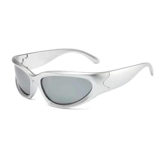 y2k zonnebril Zilver - y2k bril - y2k sunglasses - y2k - festival bril ...