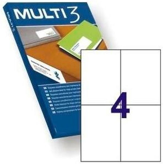 Stickers/etiketten MULTI 3 105 x 148 mm A4 100 Lakens | bol