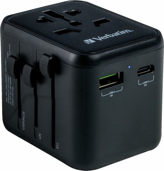 Verbatim 49544 Reisstekker Universal Travel Adapter UTA-02 PD20W / QC ...