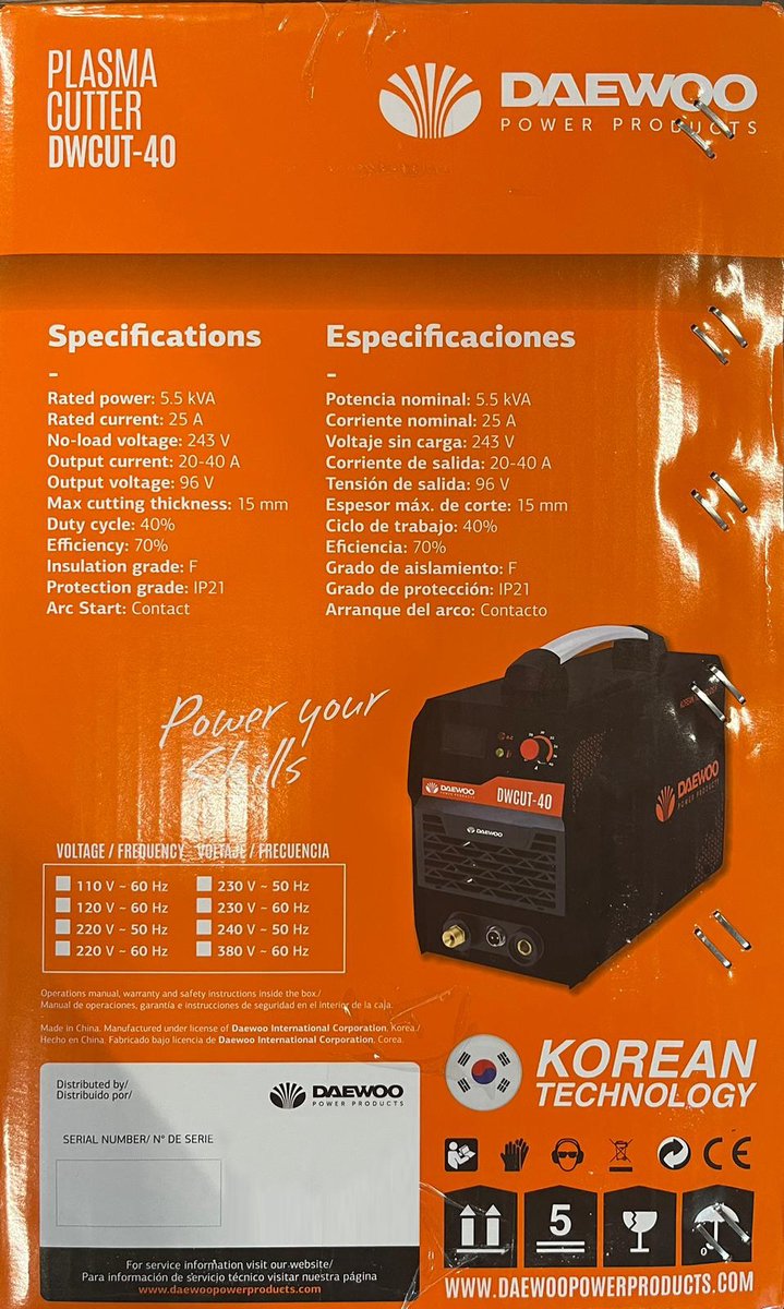 Daewoo Power DWCUT40 - Plasma Snijder - 220V | bol