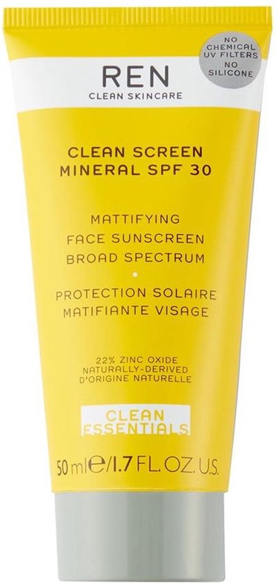 REN - Clean Screen Mineral Mattifying Sunscreen SPF30 - Zonnebrand - 50 ...