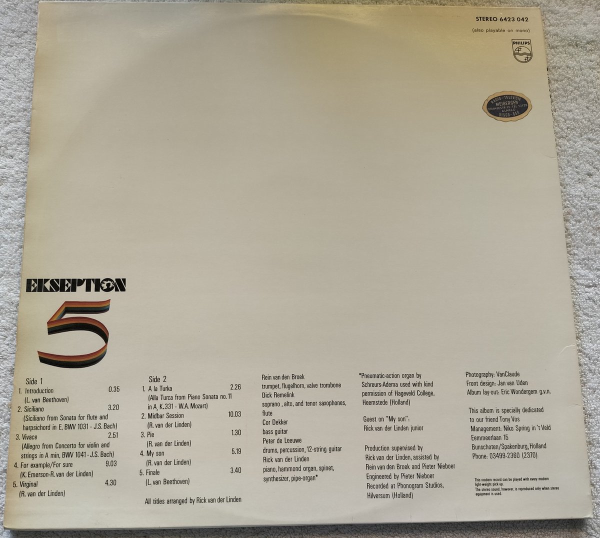 Ekseption – 5 (1972) LP = als nieuw, Ekseption | Muziek | bol.com