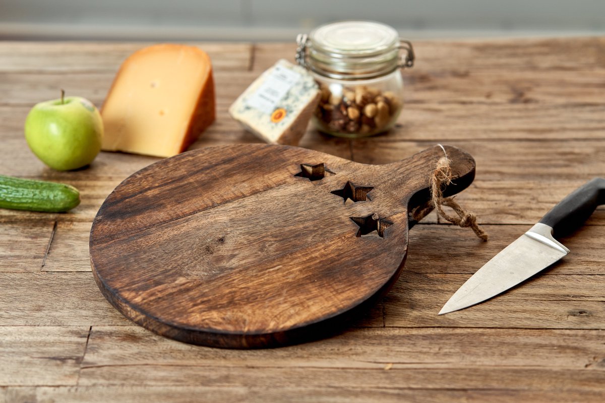 Homecookingchef Tapasplank - Tapas&More - Hout - Rond - 28CM | bol.com