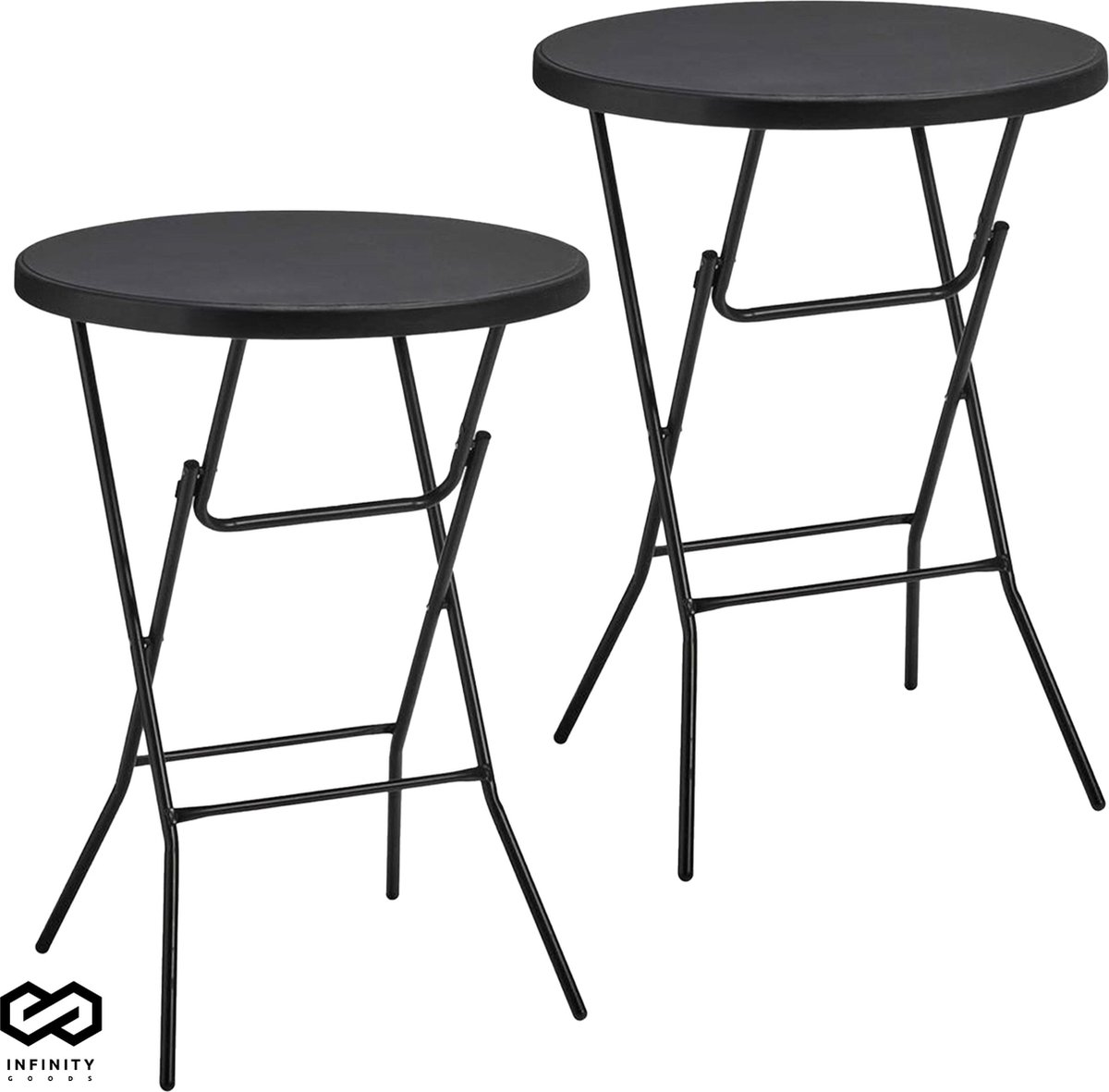 Infinity Goods 2x Stevige Zwarte Statafels - Partytafel - Robuust en Weersbestendig -... | bol.com