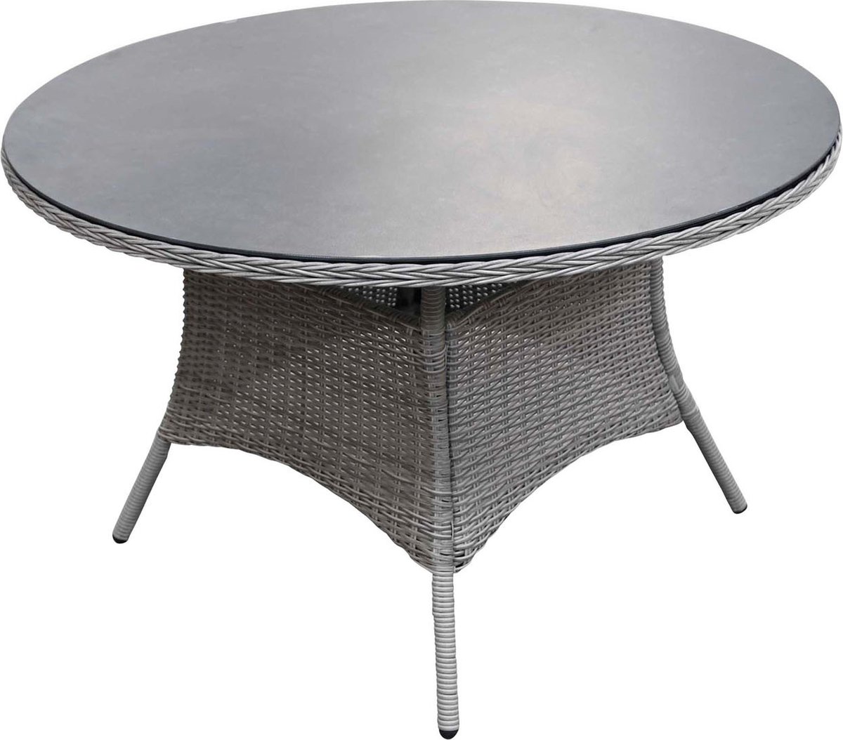Ronde tuintafel Dublin ø150cm | Mystic Grey | Wicker & Keramiek | bol.com