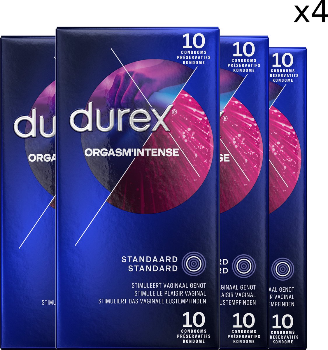 Durex - Orgasm'Intense - Condooms - 4 x 10 stuks stuks - voordeelverpakking - met... | bol