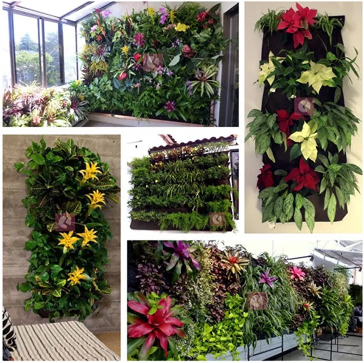 36 Zak Hangende Plant Zakken - Verticale Groening Plant Zakken - Muur ...