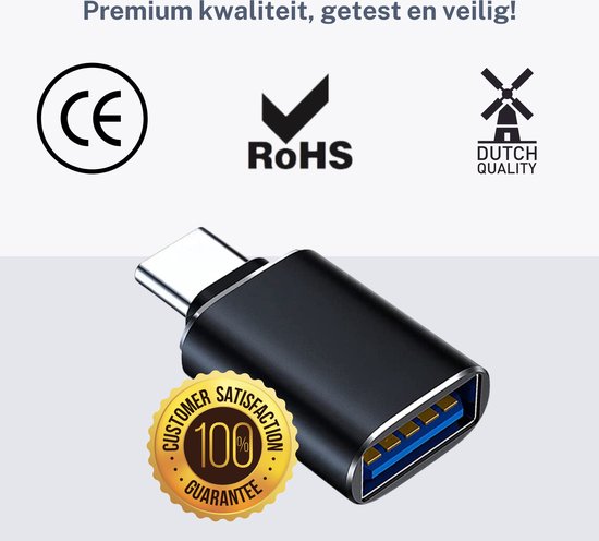 Dutch Quality® - 3 set - USB C naar USB A converter - Universele USB ...