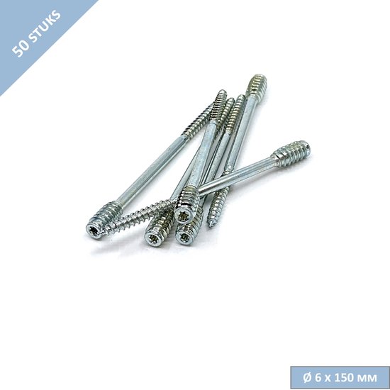UFAST afstandschroef - Ø 6 x 150 mm - Verzonken kop - Torx - Verzinkt - 50 stuks | bol