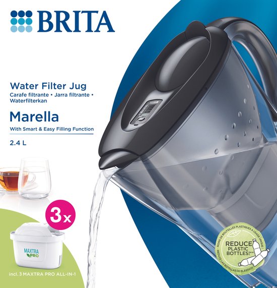 BRITA - Carafe filtrante à eau - Marella Cool - Comprenant 3 cartouches ...