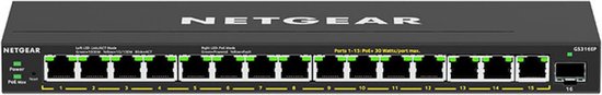 NETGEAR GS316EP - Netwerk Switch - Plus Managed - 1 Gbps - PoE Switch ...