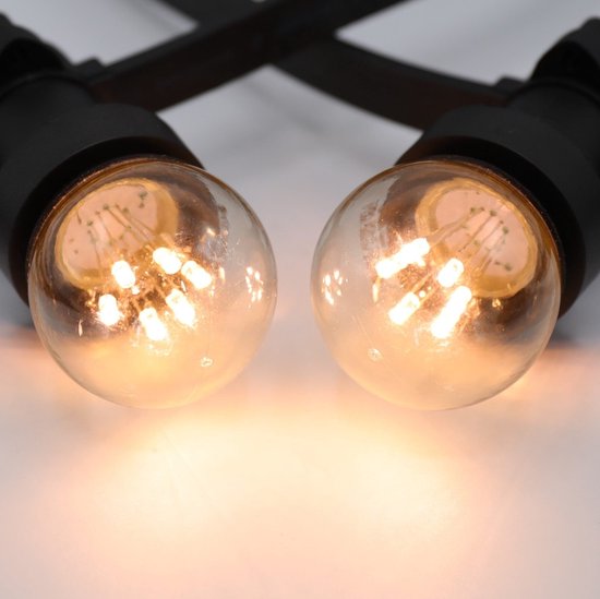 LumenXL - lichtsnoer voor buiten - 20 meter 20 fittingen - 0,7 watt ...