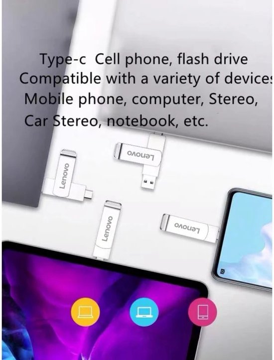 Lenovo Dual Drive Ultra 3.0 - 2TB USB - USB C - 150MB/sec | bol