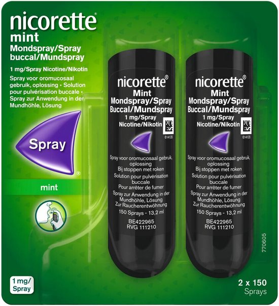 Nicorette Mint Mondspray - 1 x 1mg | bol.com
