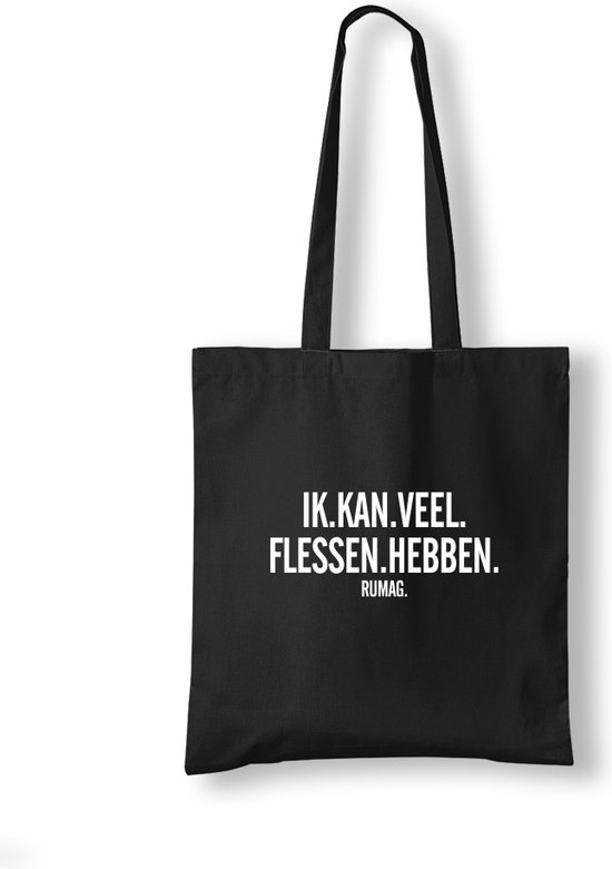 RUMAG Draagtas - Ik kan veel flessen hebben - Canvas tas met grappige ...