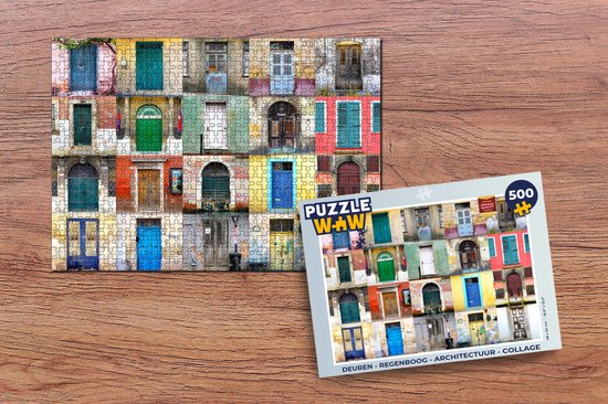 Puzzel Deuren - Regenboog - Architectuur - Collage - Legpuzzel - Puzzel ...