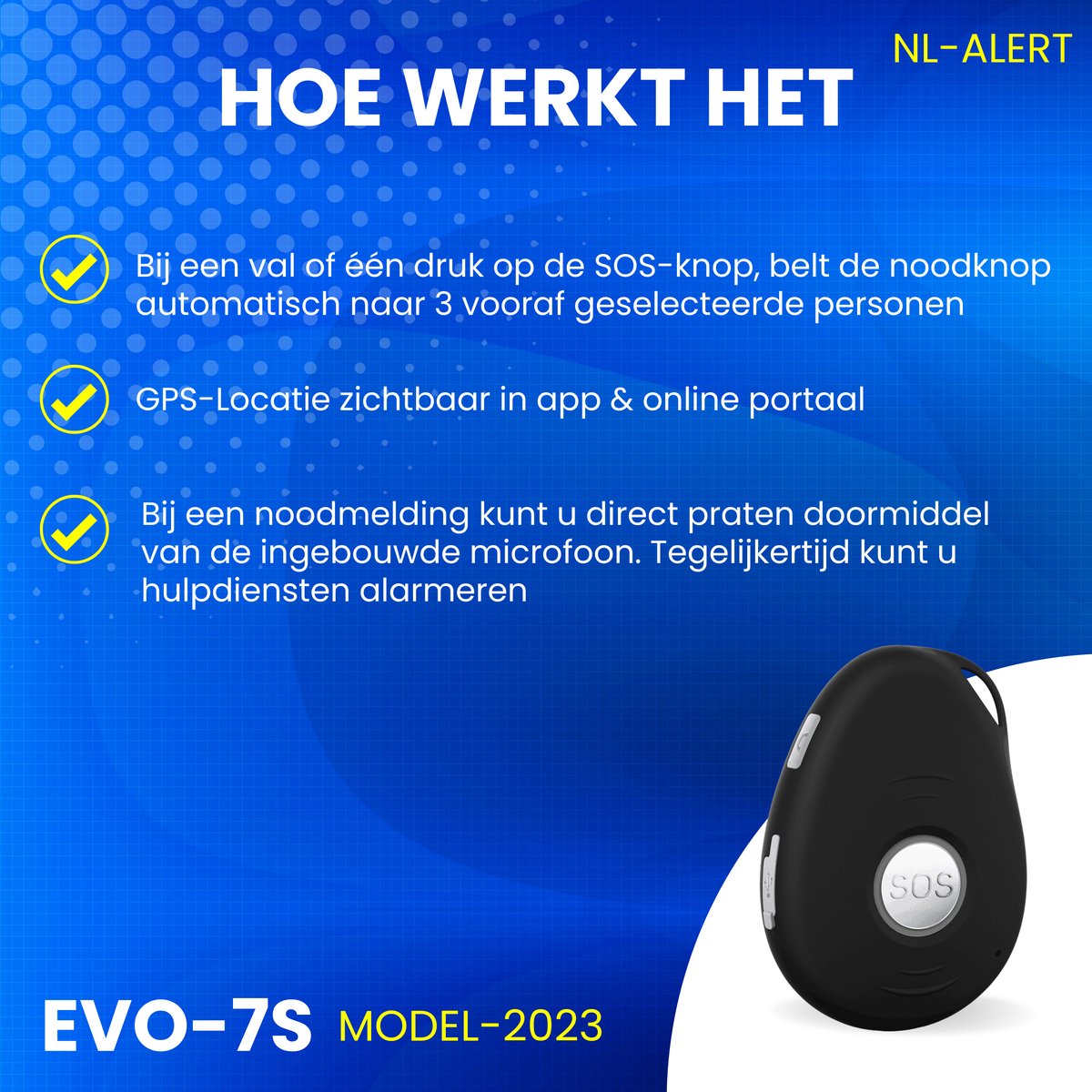 EVO 7S - GPS Noodknop met Tracker - Alarmknop voor personen & Senioren ...