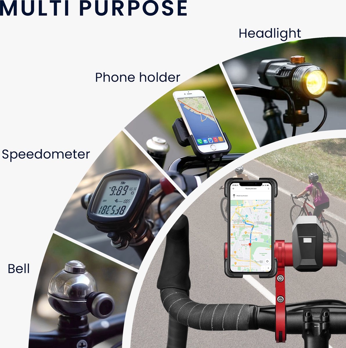 kwmobile fietsstuur extender 10 cm - Stuurbeugel voor fietsaccessoires ...