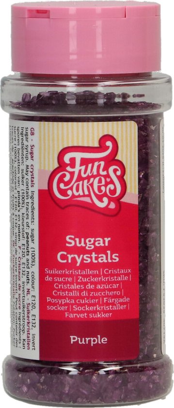 FunCakes Suikerkristallen - Gekleurde Suiker - Paars - 80g - Eetbare ...