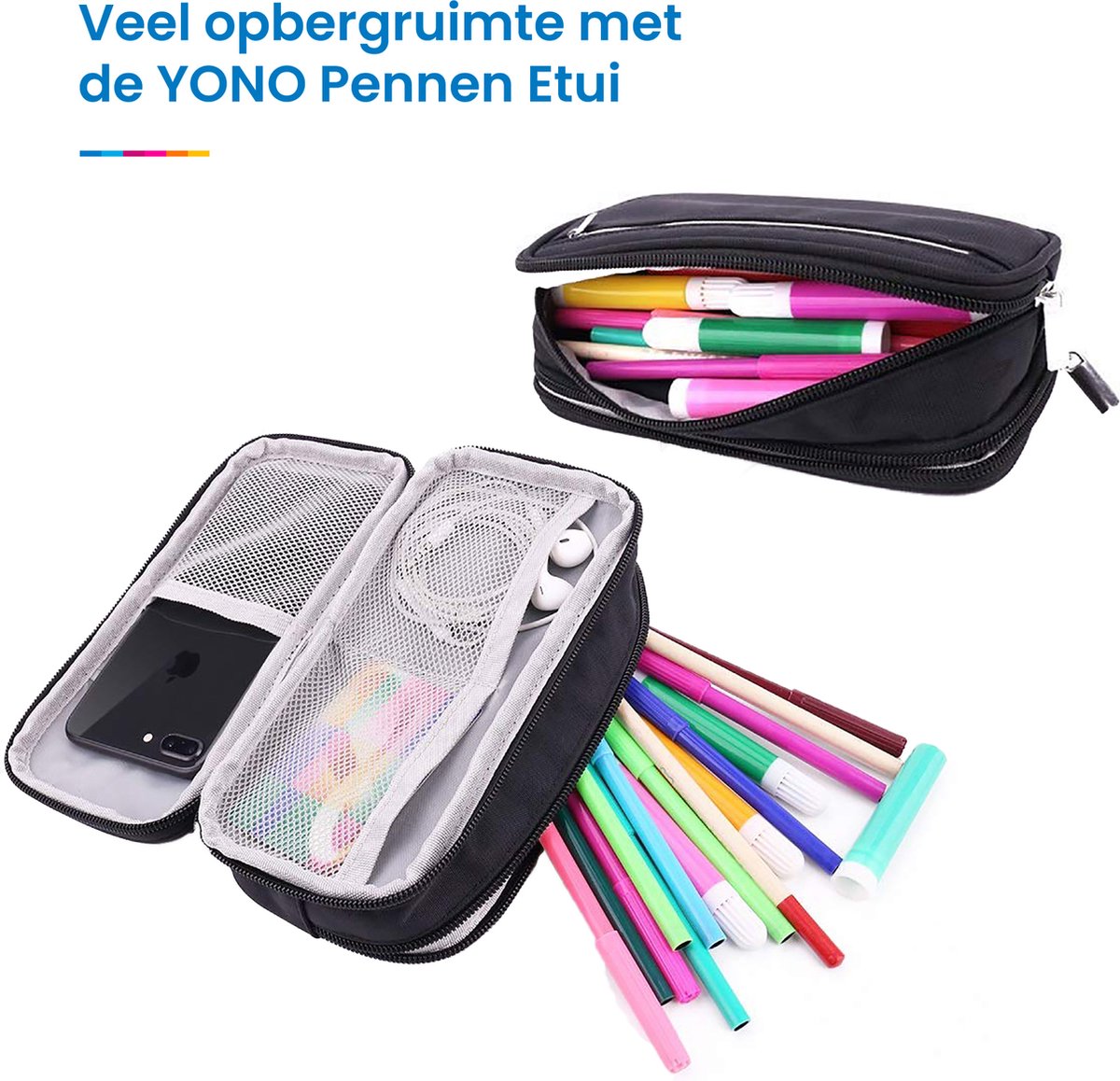 YONO Pennen Etui Large - Pennenzak voor Kinderen en Volwassenen ...