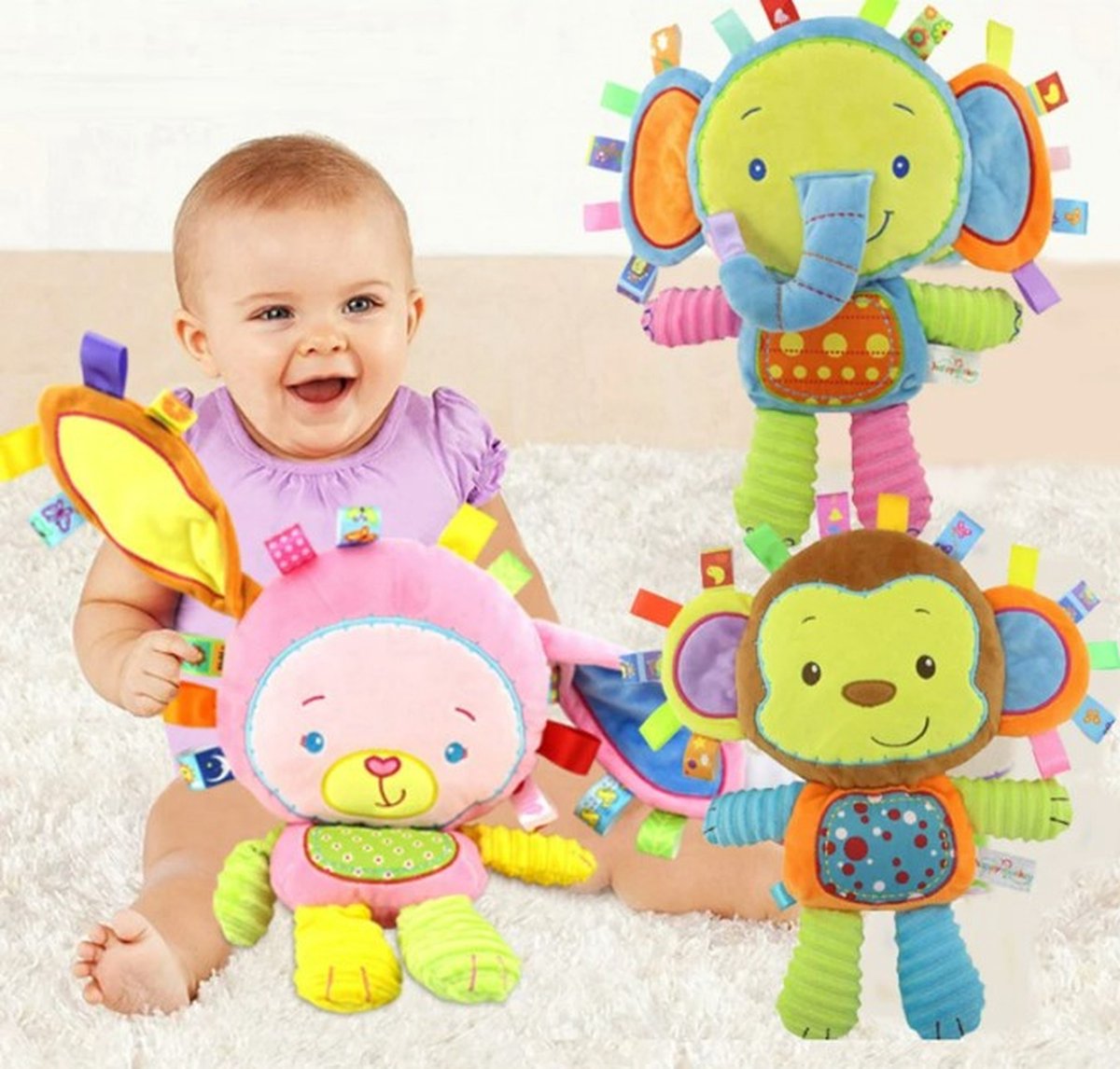 Knuffel - Baby Knuffel - Rammelaar Knuffel - Grote Baby Knuffel ...