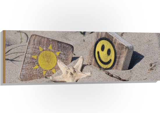Hout - Strand - Zand - Vierkanten - Hout - Zon - Ster - Smiley - 120x40 ...