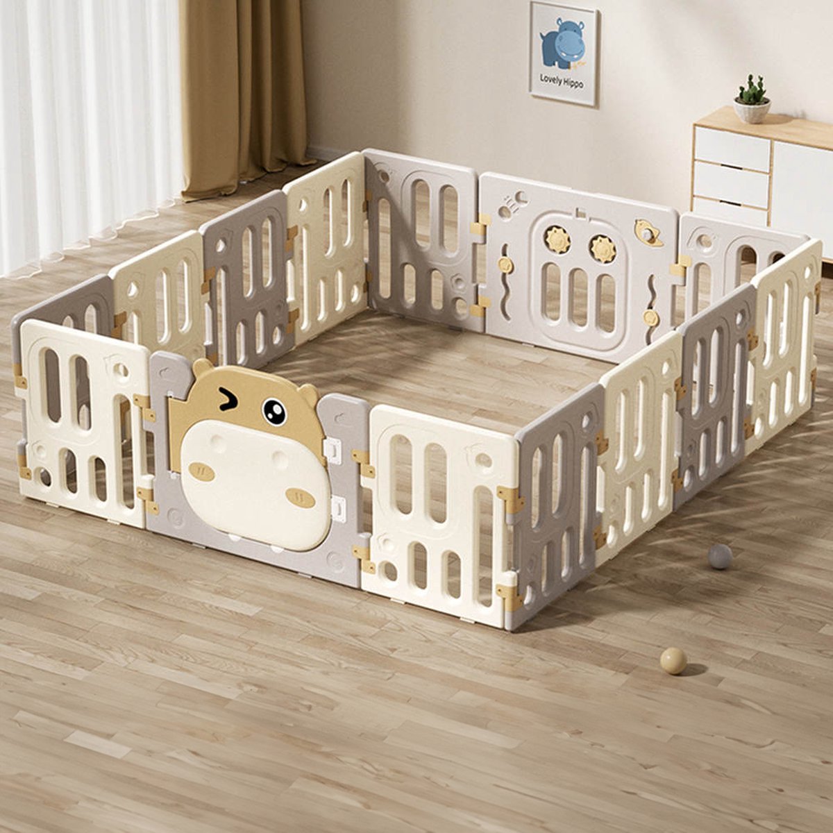 Grondbox baby - Opvouwbare kinderbox - veilige speeltuin met DEURSLOTEN ...