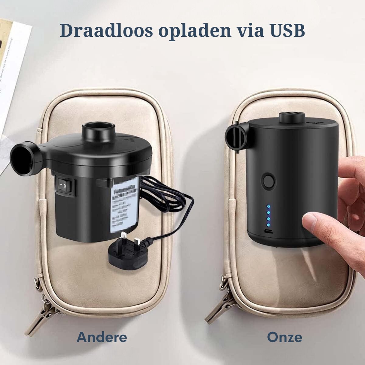 Elektrische Luchtpomp - draagbare accupomp, kleine elektrische ...