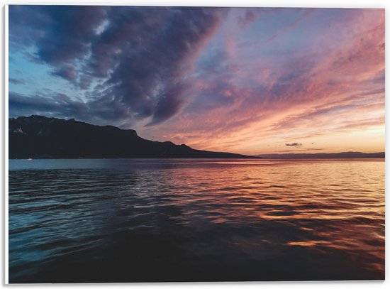 PVC Schuimplaat- Water - Zee - Bergen - Wolken - Kleuren - 40x30 cm ...
