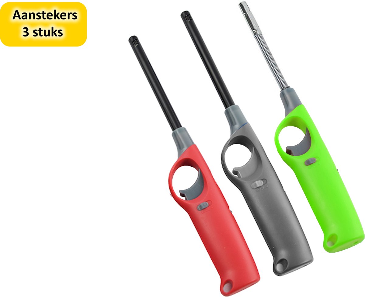 Complete Set van 3 Navulbare BBQ Aanstekers met Kinderbescherming en ...