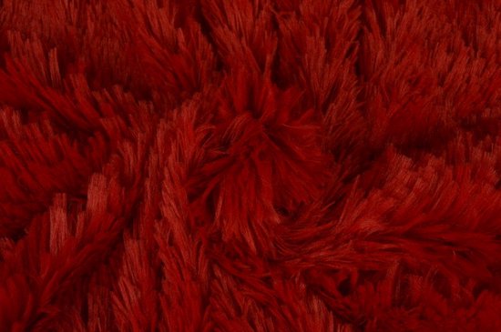 30 meter bont stof - Langharig - Rood - Pluche stof op rol | bol