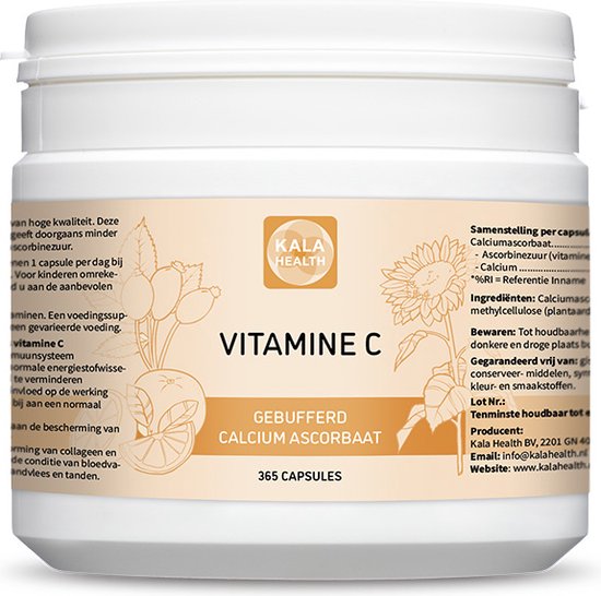 Calcium Ascorbaat 600mg - 365 Capsules - Gebufferde Vitamine C Supplement - goed... | bol