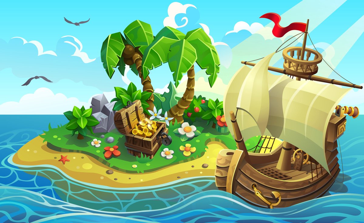 Fotobehang Pirate Treasure Island - Vliesbehang - 460 x 300 cm | bol.com