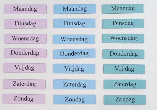 Magneten dagen van de week - Maandag t/m zondag - 7 stuks - Blauw | bol